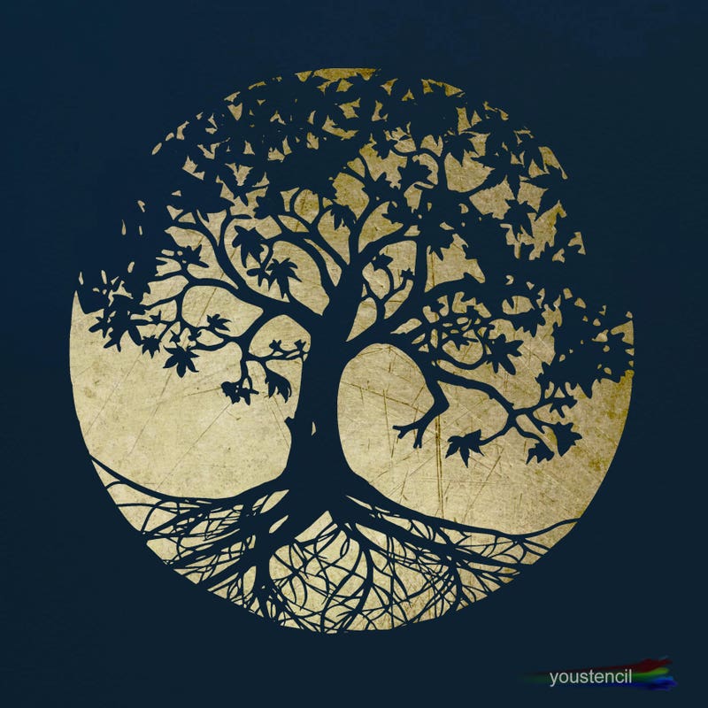 Large Tree Stencil - Etsy