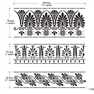Greek Decorative Borders Stencil, for Walls, Art and Furniture: ST120 ...