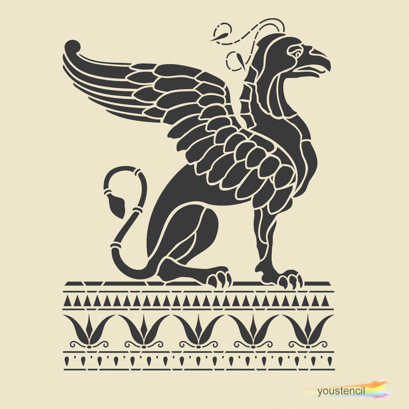 Greek Griffin Stencil . for Art Walls and Furniture. ST100 | Etsy Australia