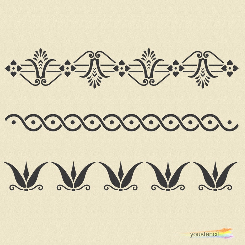 Greek Decorative Borders Stencil, for Walls Art and Furniture: ST53 - Etsy