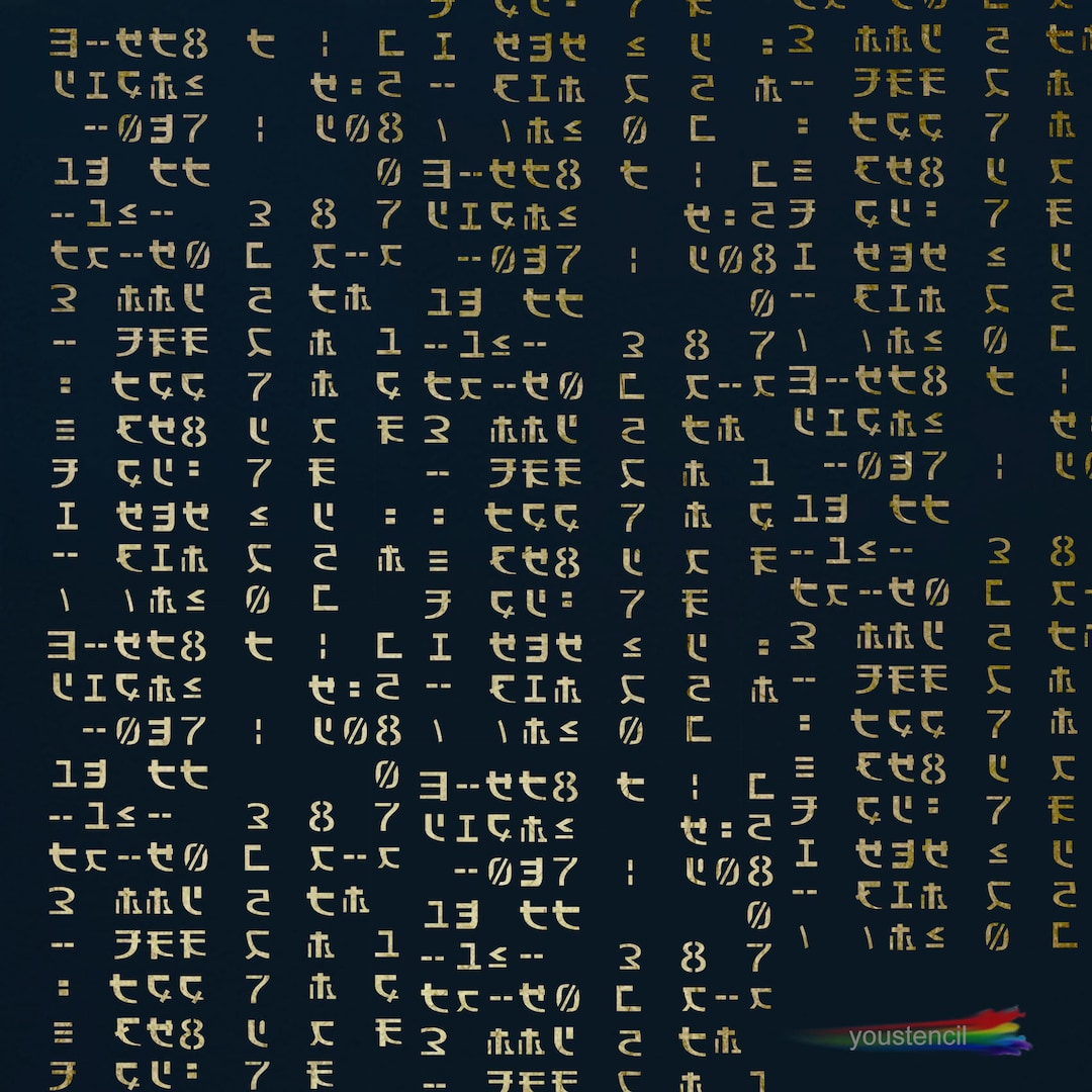 Alien Code Stencil (matrix Style): ST46 - Etsy