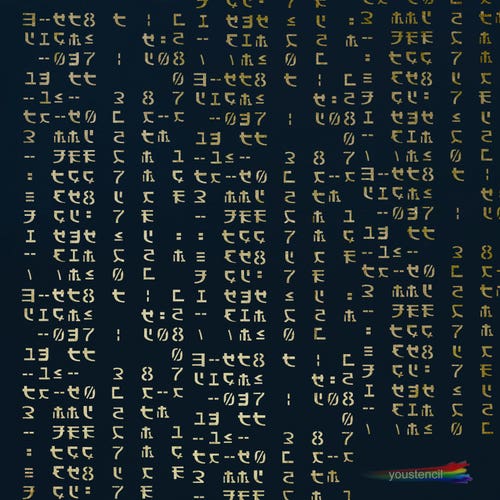 Alien Code Stencil matrix Style: ST46 - Etsy