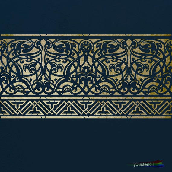 Moroccan Border Stencil for Art Walls and Furniture ST96 | Etsy