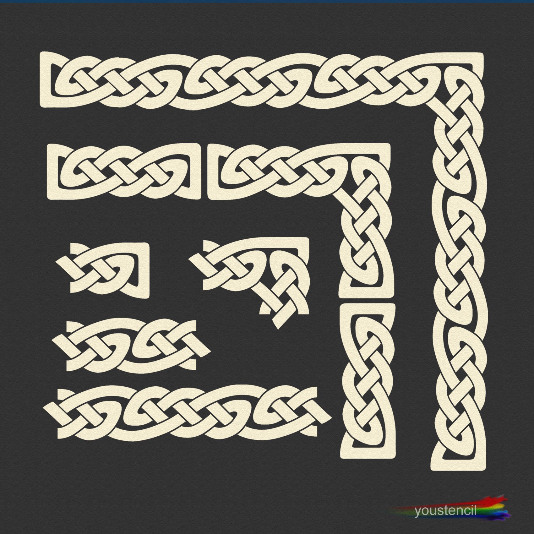 Celtic Border Stencil Set With Corners. ST93 - Etsy Ireland