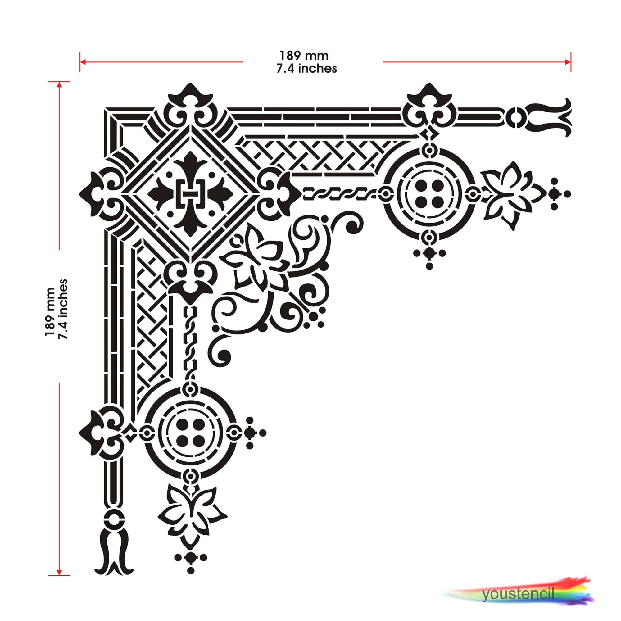 Gothic Corner Stencil for Art Walls & Furniture ST104 - Etsy Canada