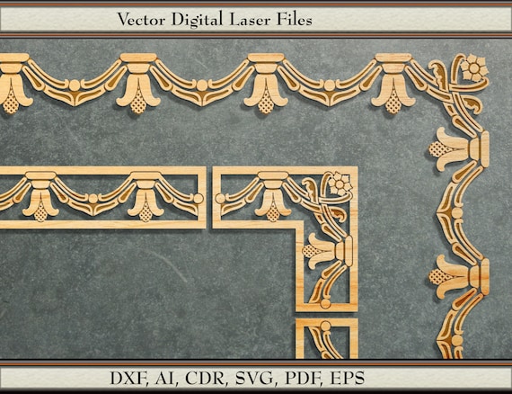 Victorian Border Vector 1. Svg Dxf Ai Cdr Pdf Eps. for - Etsy Canada