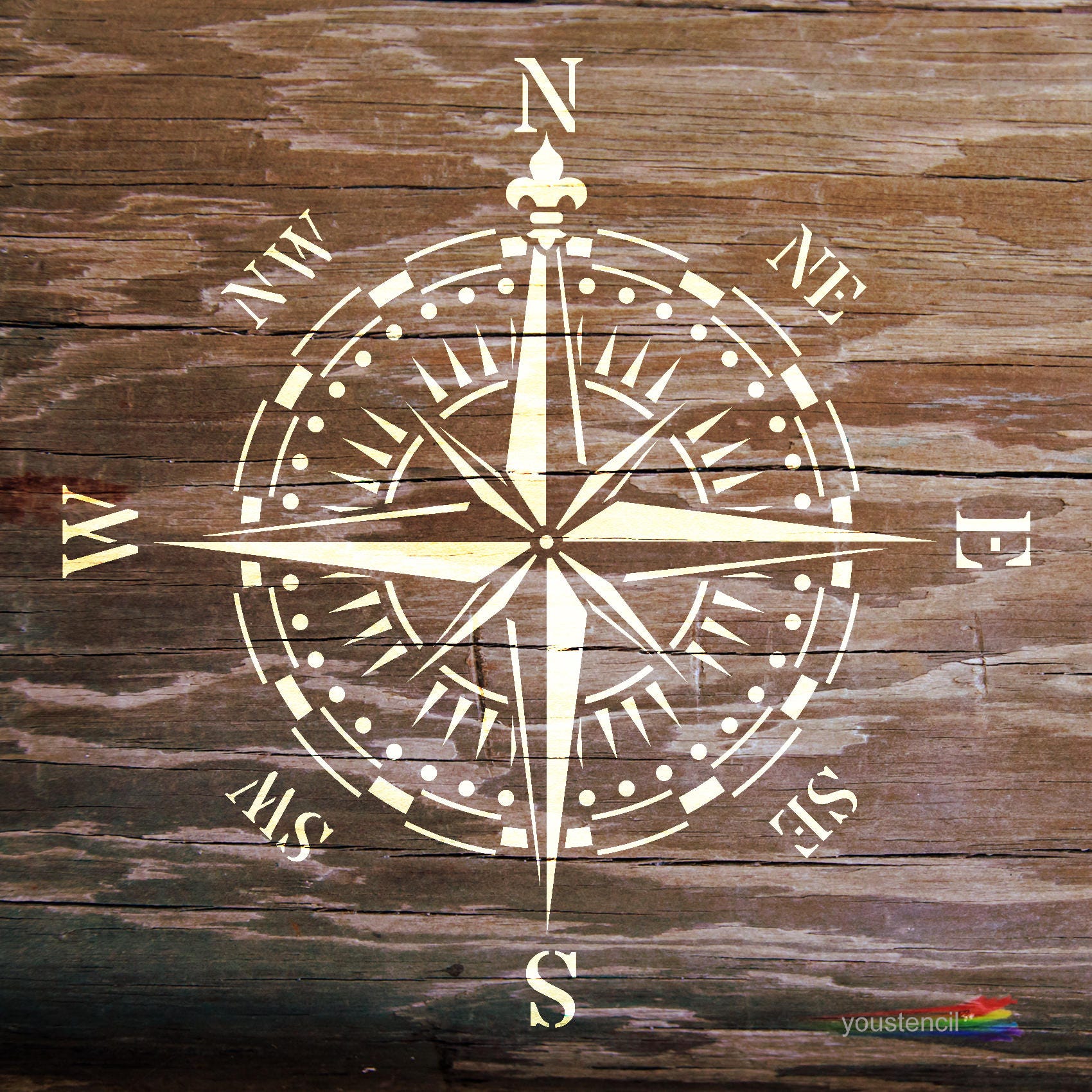 Victorian Compass Stencil, for Walls, Art and Furniture. ST62 - Etsy ...