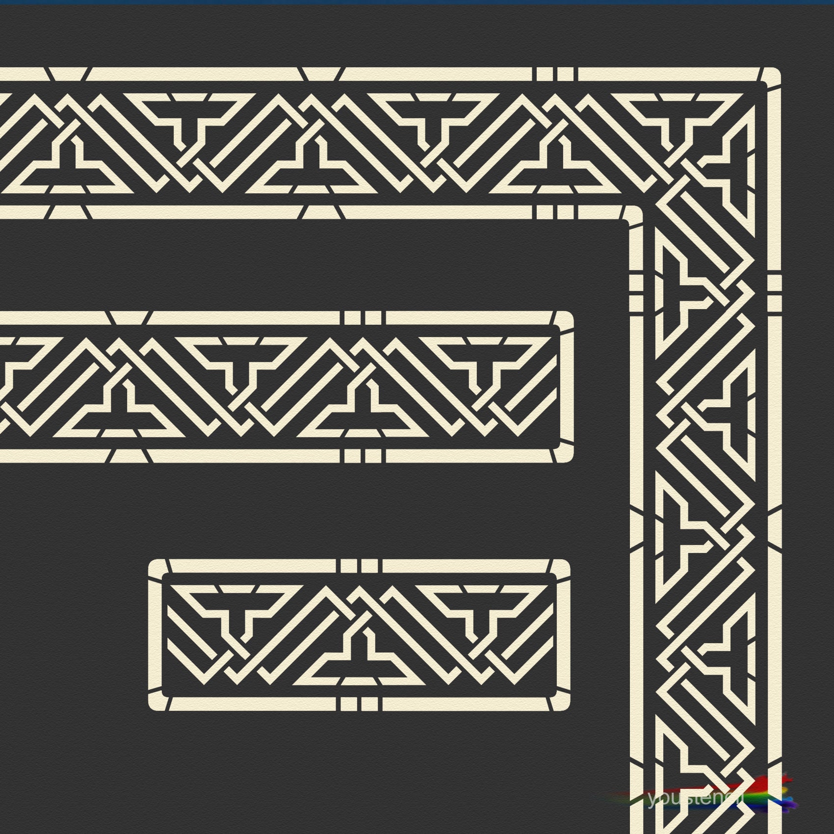 Moroccan Border Stencil With Corner and Terminations for Art - Etsy Canada