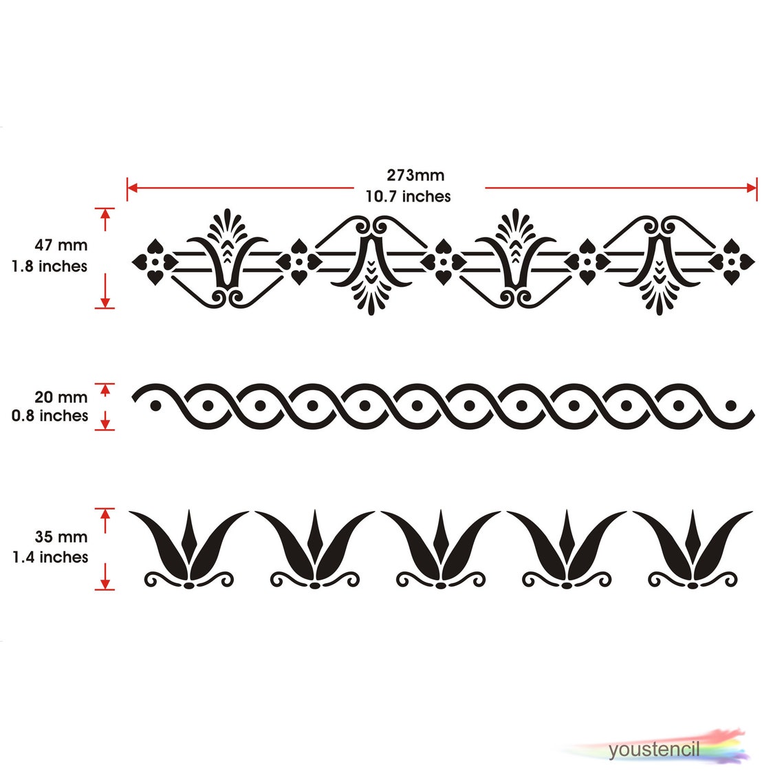 Greek Decorative Borders Stencil, for Walls Art and Furniture: ST53 - Etsy