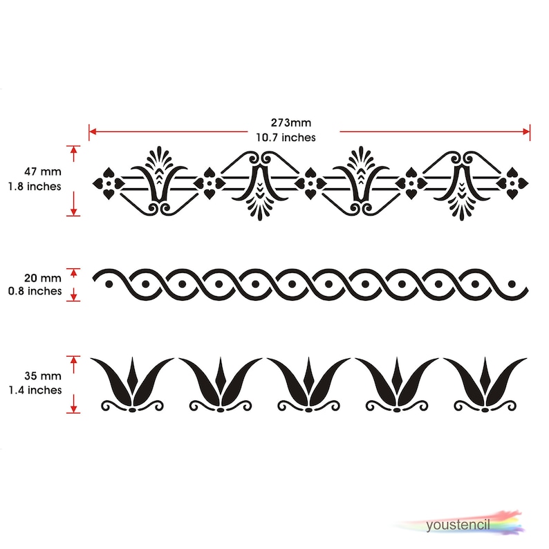 Greek Decorative Borders Stencil for Walls Art and Furniture: - Etsy