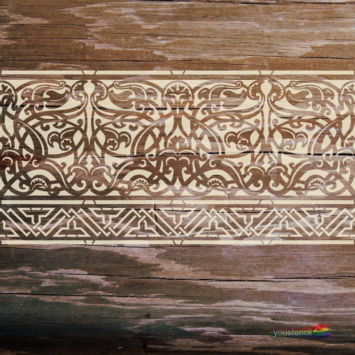 Moroccan Border Stencil for Art Walls and Furniture ST96 | Etsy