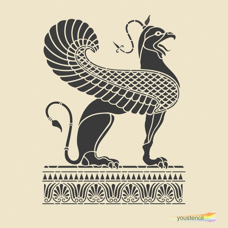 Greek Griffin Stencil ST102 - Etsy
