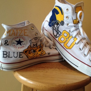 University of Michigan Shoes - Etsy