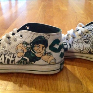 Michigan State University Shoes - Etsy