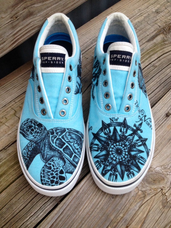 Nautical Beach Sea Turtle Shoes | Etsy