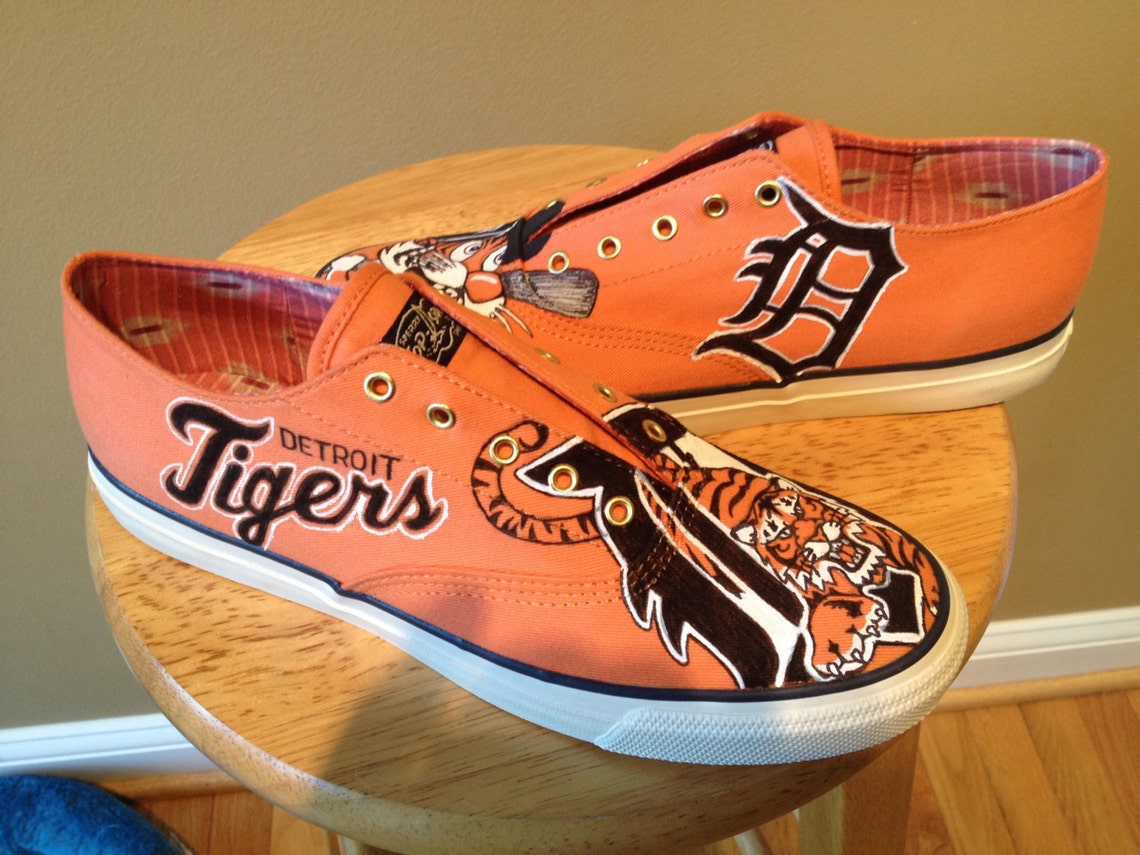 Detroit Tigers Baseball Shoes | Etsy