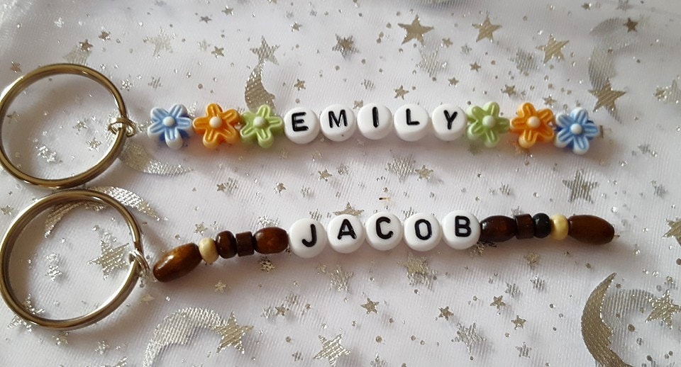 Child's Personalised Key Ring Kids Key Ring Flower Key - Etsy UK