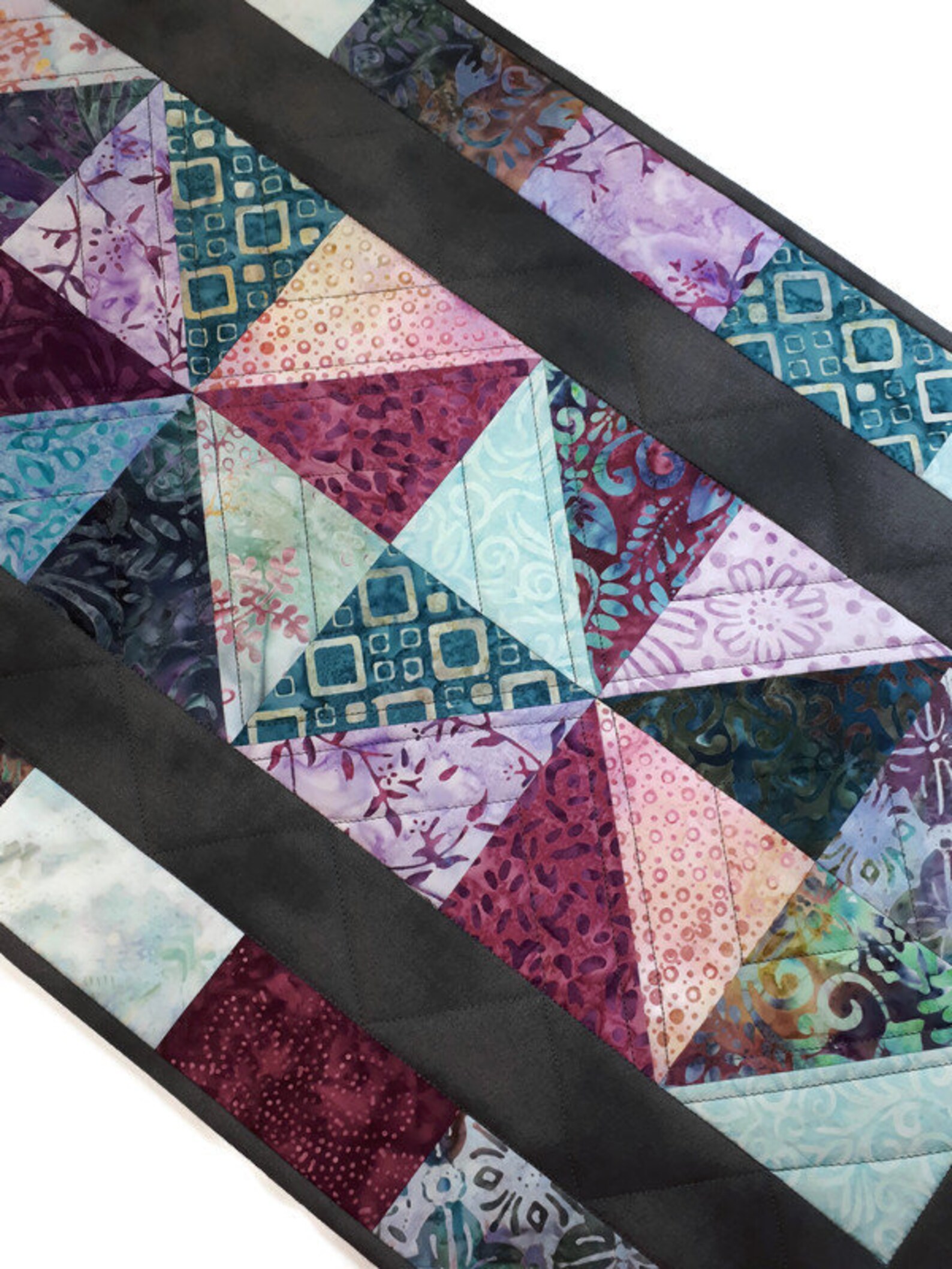 Easy Half Square Triangle Table Runner PDF Pattern Village | Etsy