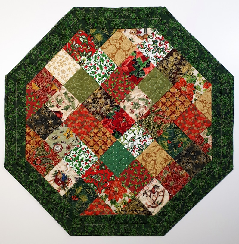 Easy Octagon Patchwork Table Topper PDF Pattern Village - Etsy