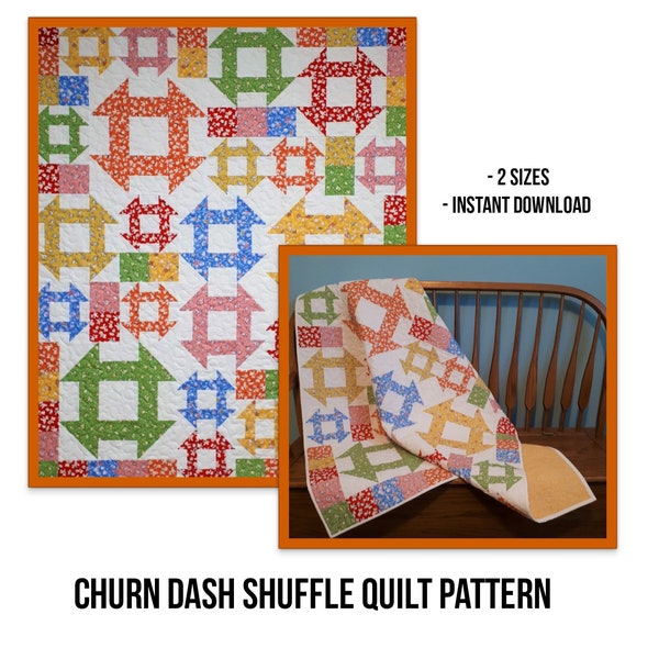 Churn Dash Quilt Pattern - Etsy