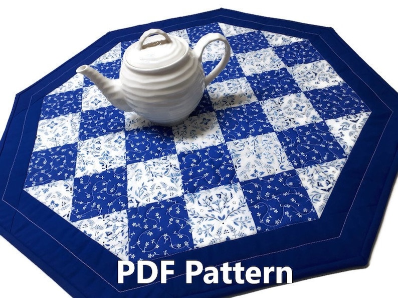 Easy Octagon Patchwork Table Topper PDF Pattern Village | Etsy