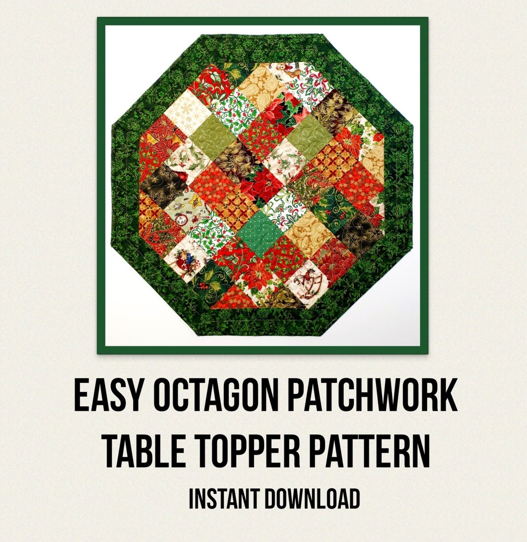 Octagon Patchwork Table Topper PDF Pattern: Beginner Quilt (digital Download) - Etsy