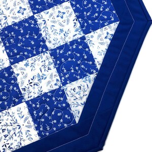 Blue and White Floral Quilted Table Topper Delft Blue Country - Etsy