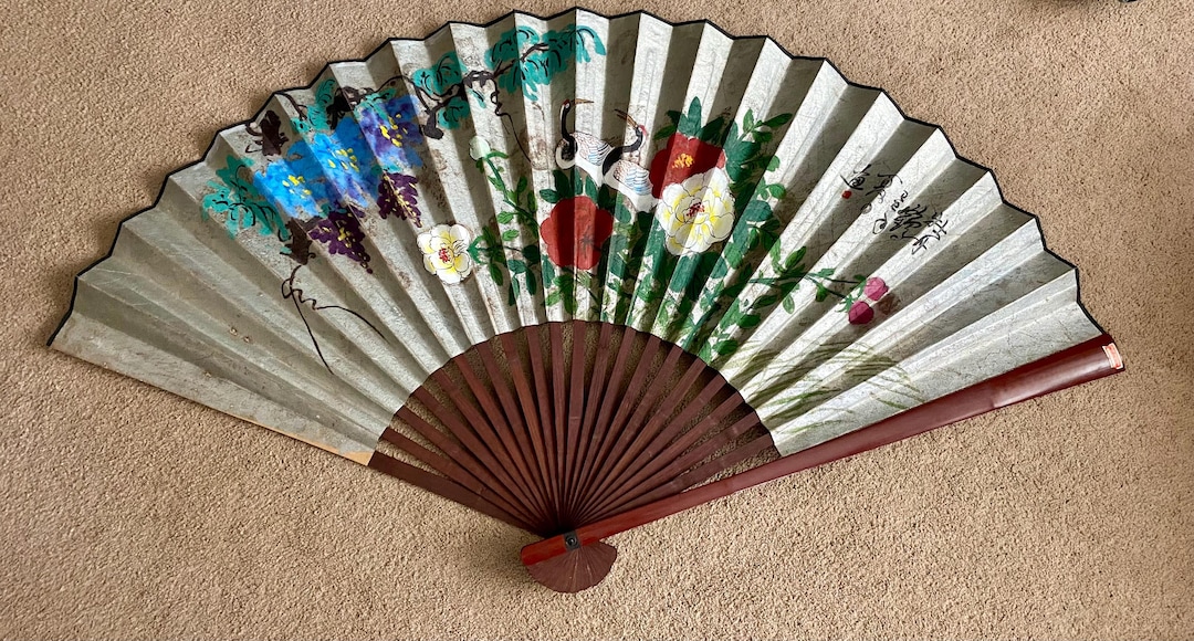 Vintage Large Chinese Wall Fan - Etsy