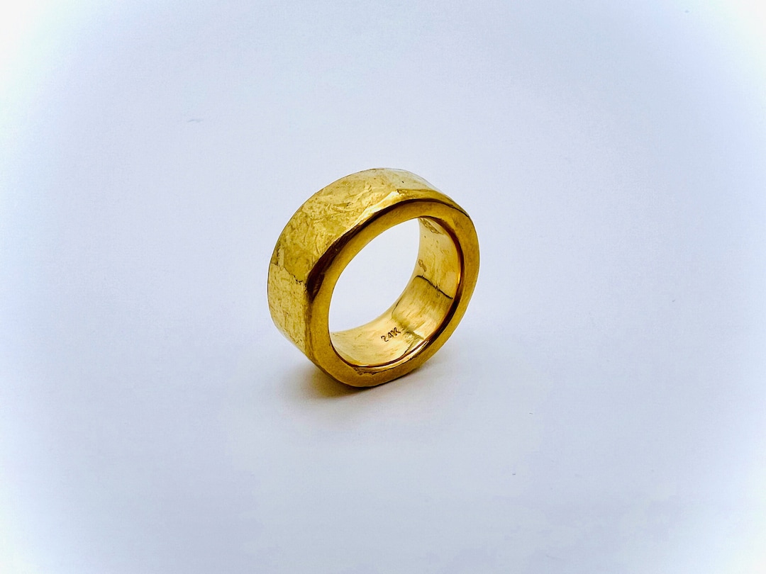 Handcrafted 24K Gold Ring: Augustus Band, Recycled Pure Gold - Etsy