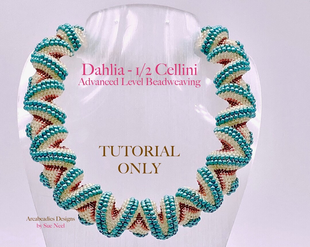 DAHLIA PDF Peyote Beadweaving PATTERN- 1/2 Cellini Advanced Level ...