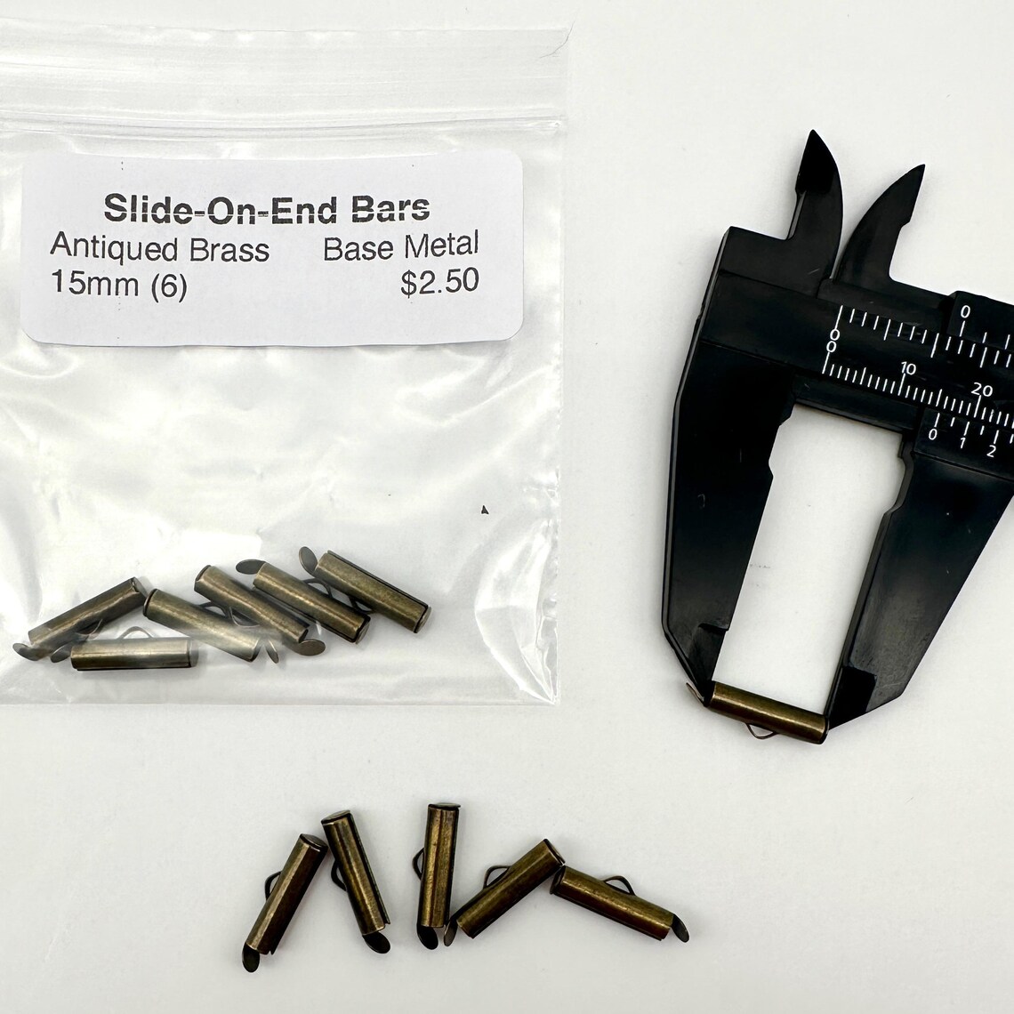 15mm Slide-on End-bars for DIY Jewelry Making Base Metal, 4 Colors ...