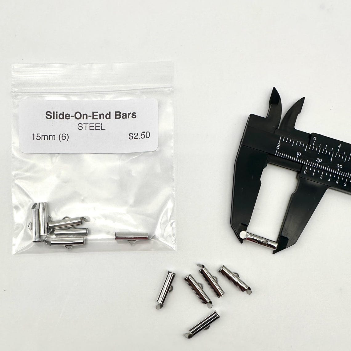 15mm Slide-on End-bars for DIY Jewelry Making Base Metal, 4 Colors ...