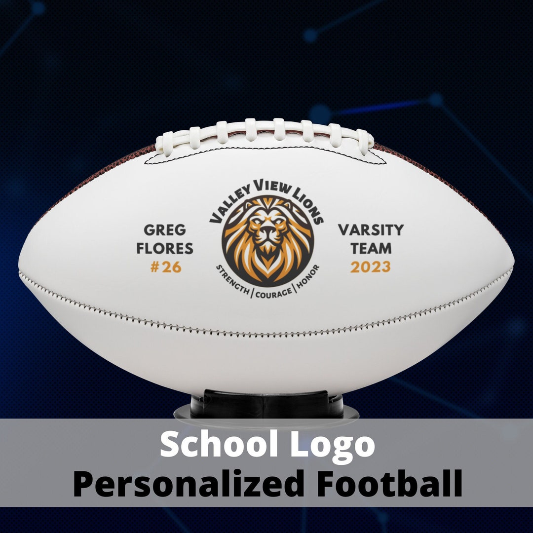 School Logo Photo Football | Personalized Team Gift | Gym Teacher ...