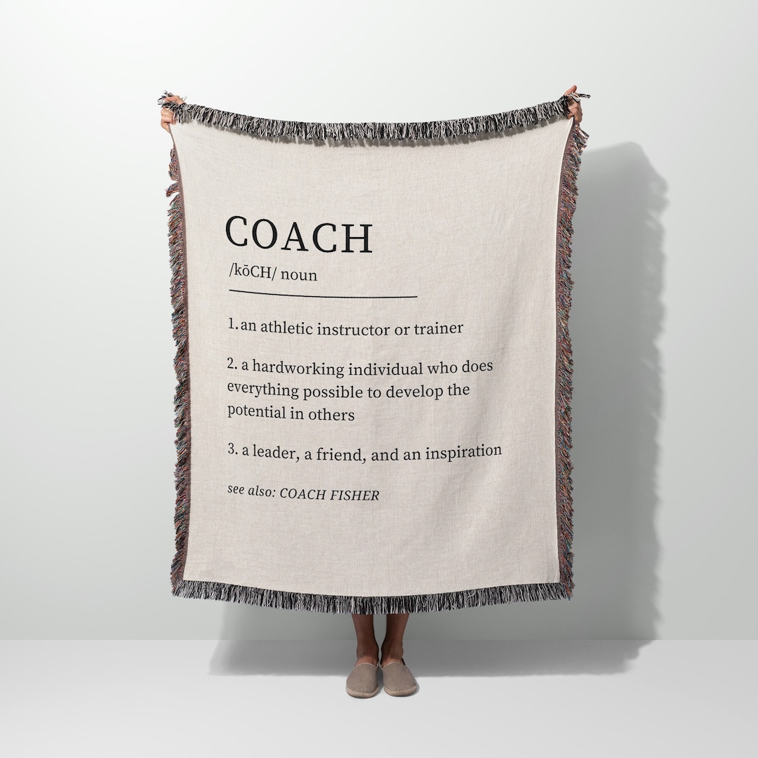 Coach Personalized Woven Blanket | Dictionary Definition Gift ...