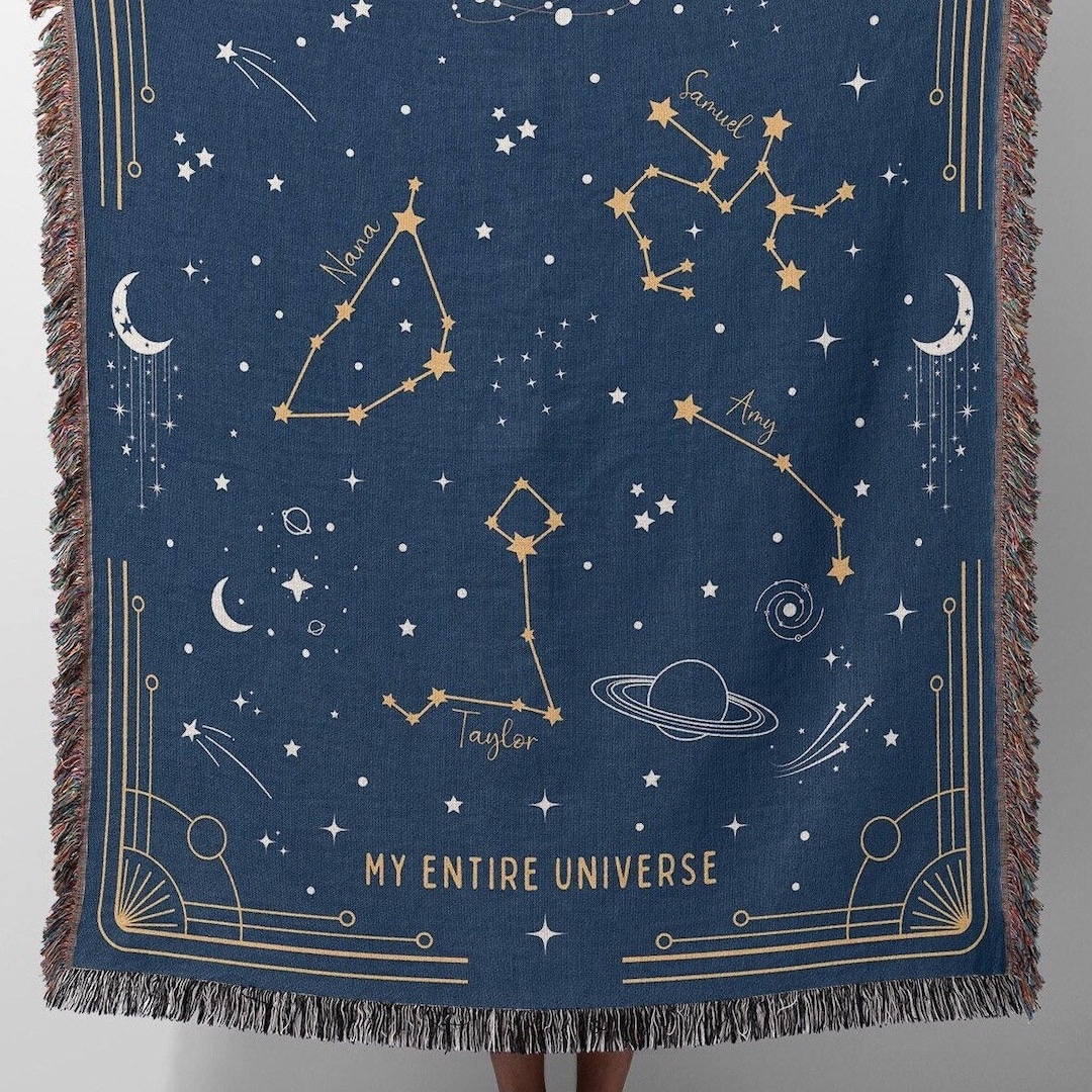 Family Constellations Custom Woven Blanket | Birth Months Zodiac Art ...