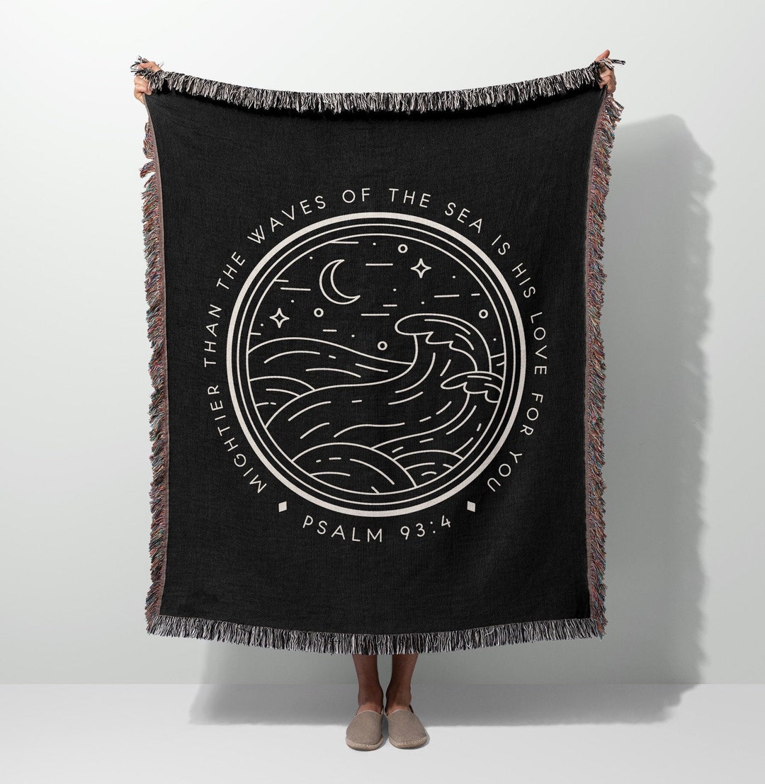 Scripture Waves Woven Blanket | Psalm 94:4 Christmas Gift | Christian ...