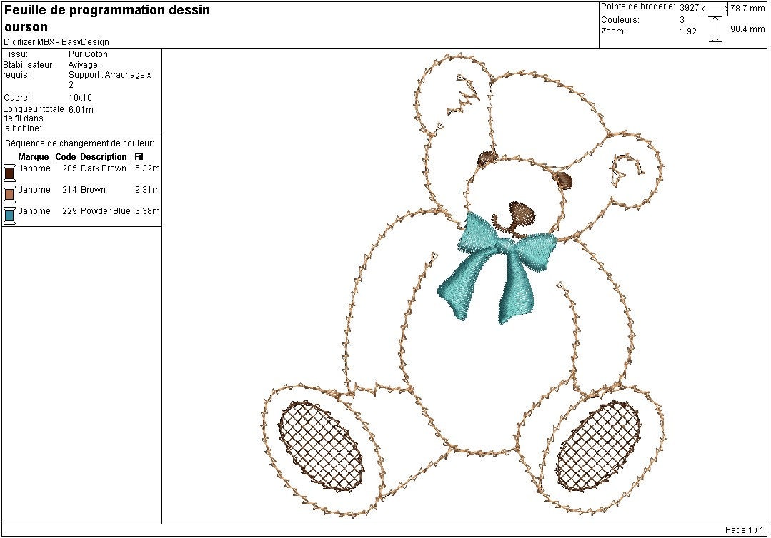 Instant Download Embroidery Design Little Bear - Etsy