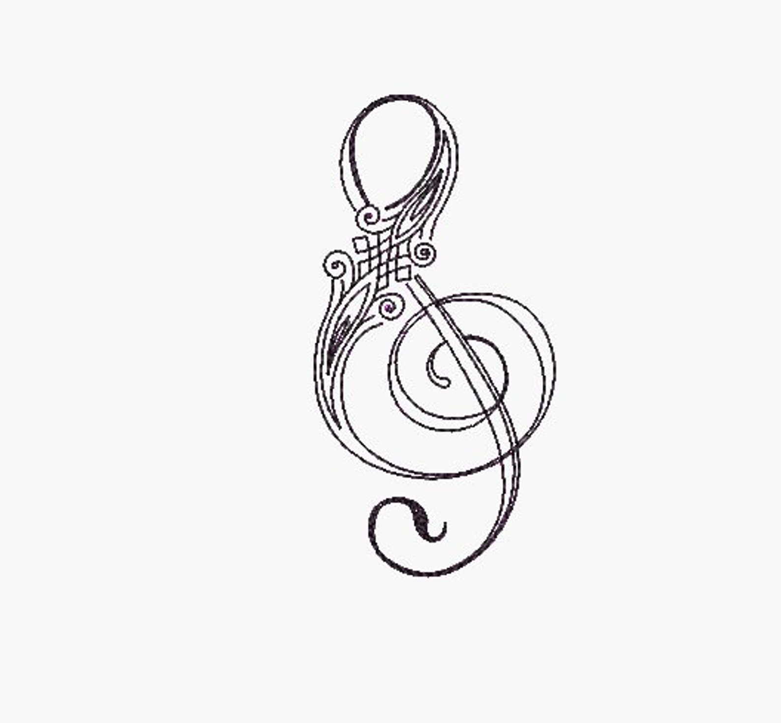 Instant Download Machine Embroidery Design Treble Clef - Etsy