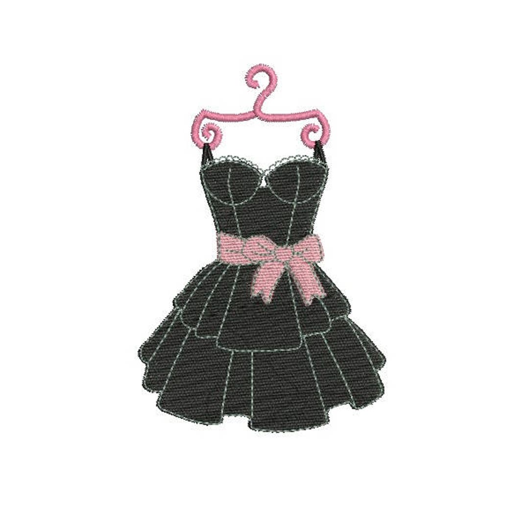 Instant Download Machine Embroidery Design Black Dress - Etsy