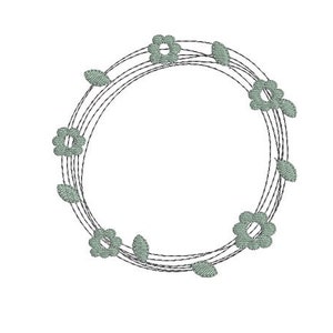 Instant Download Embroidery Round Frame Flower - Etsy