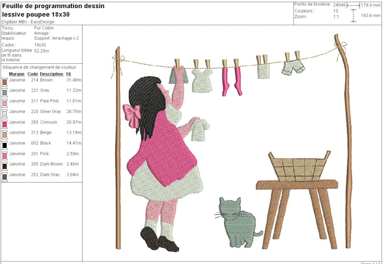 Instant Download Machine Embroidery Design Laundry Doll - Etsy