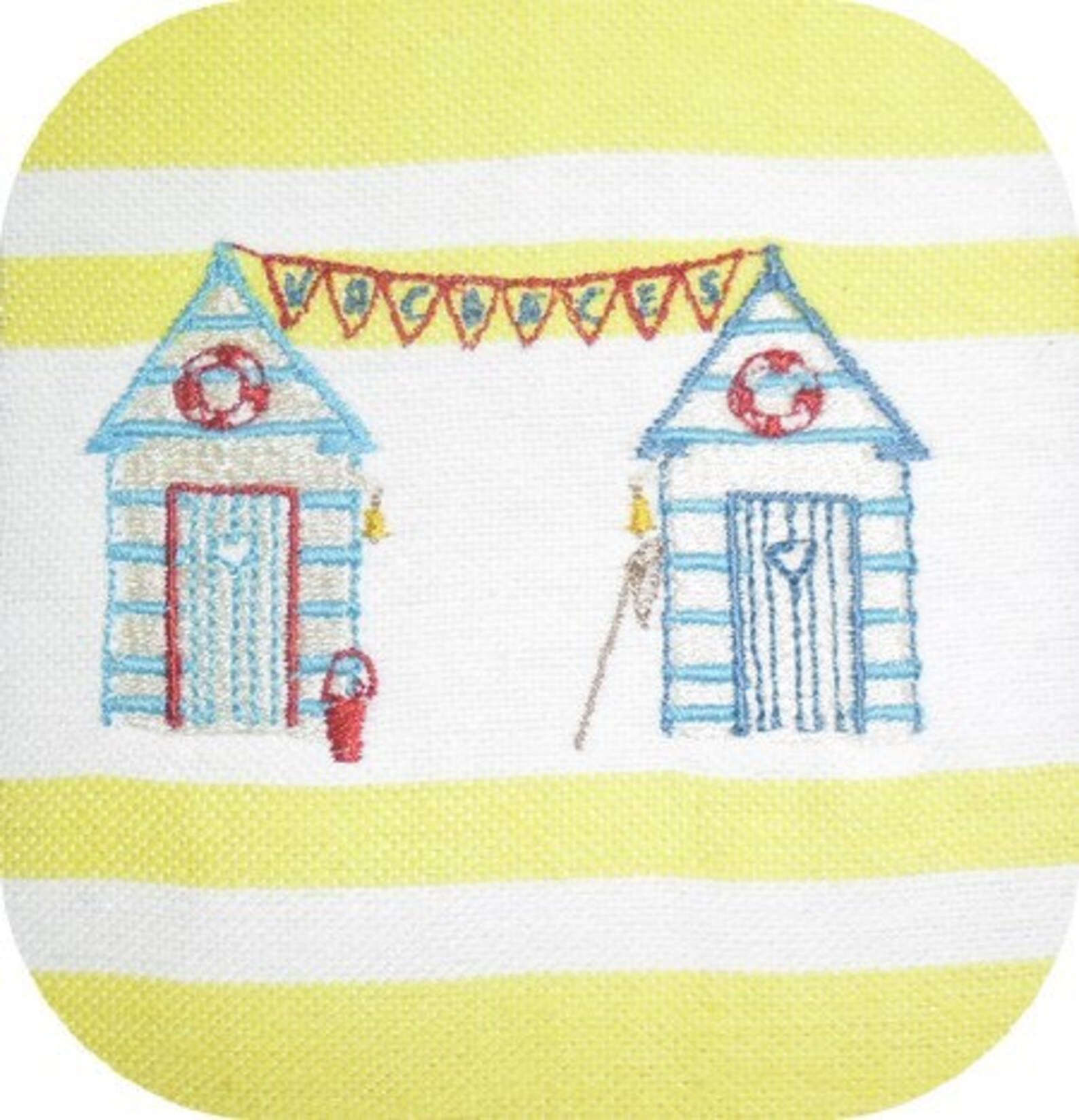 Instant Download Embroidery Design Beach Huts Customizable - Etsy UK