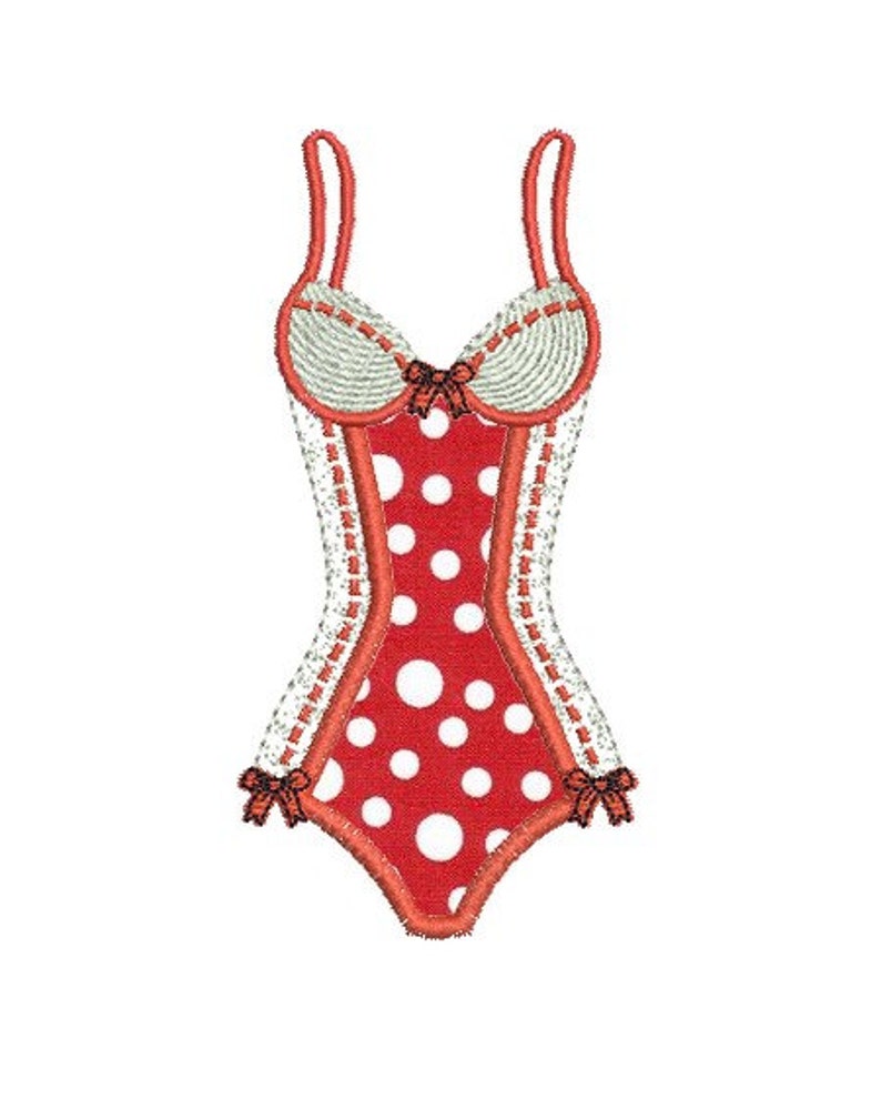 Instant Download Machine Embroidery Applique Swimsuit Woman | Etsy