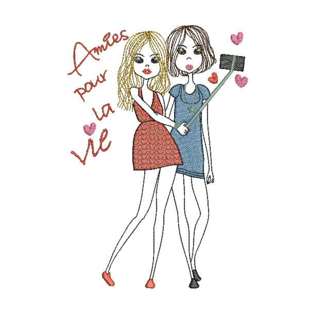 Instant Download Machine Embroidery Design Girls Friends - Etsy