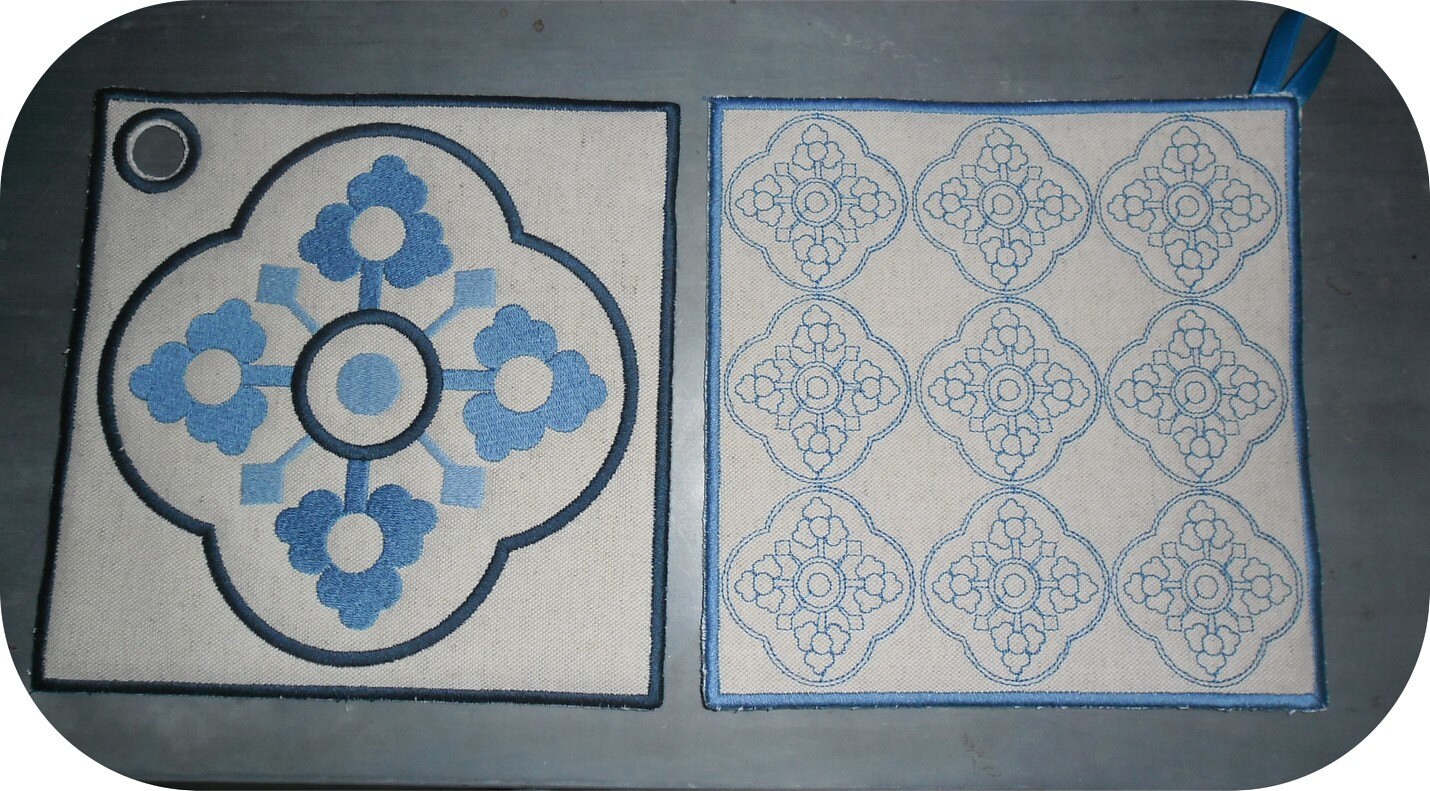 Instant Download Machine Embroidery Redwork Cement Tile - Etsy