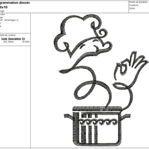 Instant Download Machine Embroidery Design Chef - Etsy