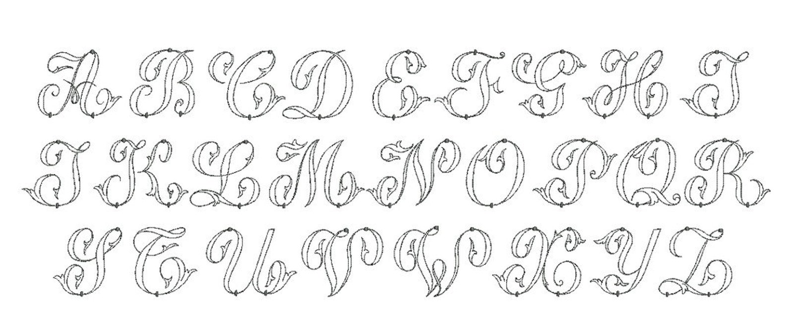 Instant Download Monogram Font Machine Embroidery Designs - Etsy