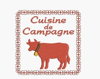 Scottish Highland Cow Pair Redwork Sketch Machine Embroidery Design 5 ...