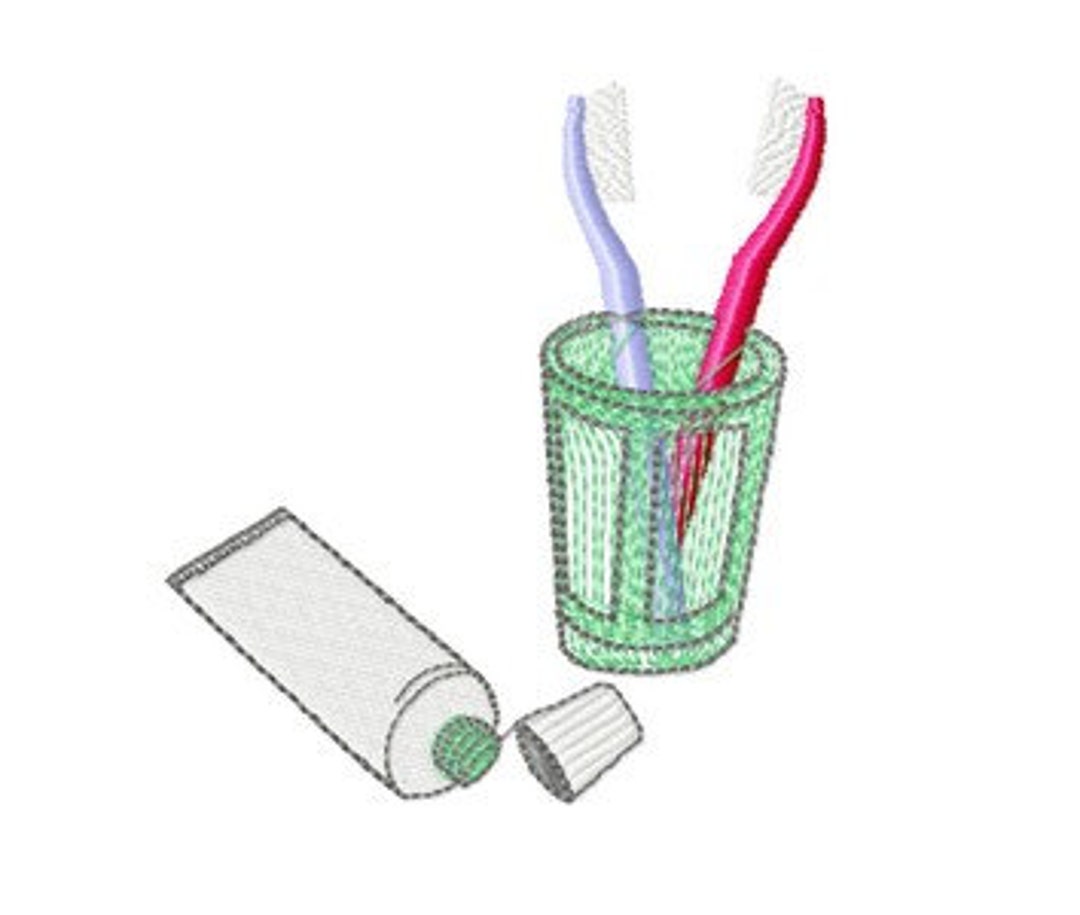 Instant Download Embroidery Design Toothbrush and Toothpaste - Etsy