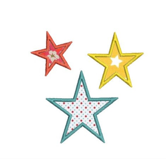 Instant Download Machine Embroidery Applique Stars | Etsy